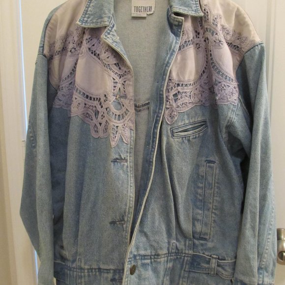 Together | Jackets & Coats | Denim Jean Jacket Embellished With Eyelet ...